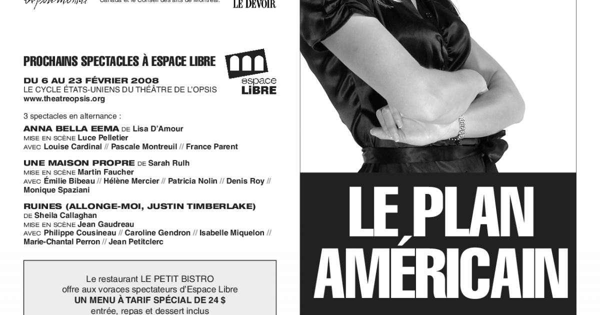 Le plan américain (programme) - Document | Archives du NTE